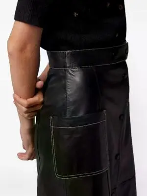 Paul Smith Buttoned Leather Midi Skirt