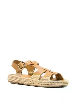 PALOMA BARCELO Yuka Buckle-strap Espadrilles - Brown
