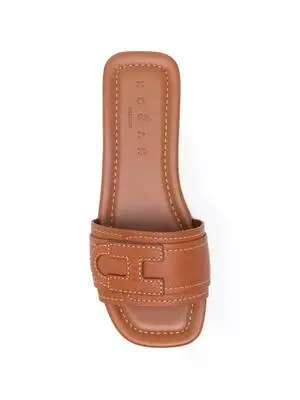 Hogan H685 Logo Detail Sandals - Brown