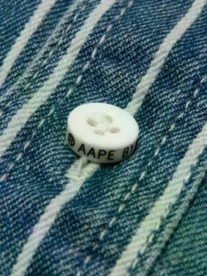 AAPE BY *A BATHING APE Striped Button Shirt - Blue