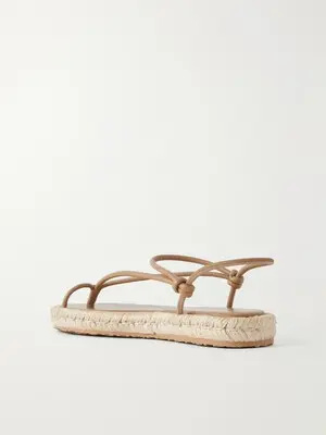 GIANVITO ROSSI Leather Espadrille Sandals - Brown