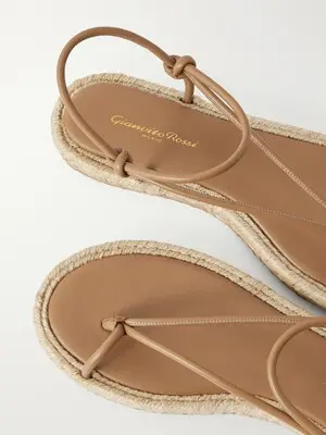 GIANVITO ROSSI Leather Espadrille Sandals - Brown