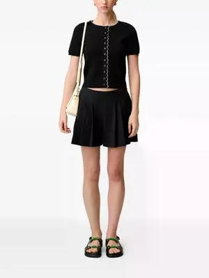 Claudie Pierlot Buttoned Wavy-trim Cardigan