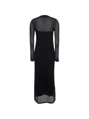 JUCCA Mesh-overlay Midi Dress