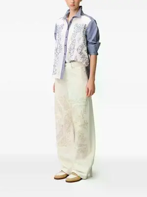 Claudie Pierlot Embroidered Wide-leg Jeans