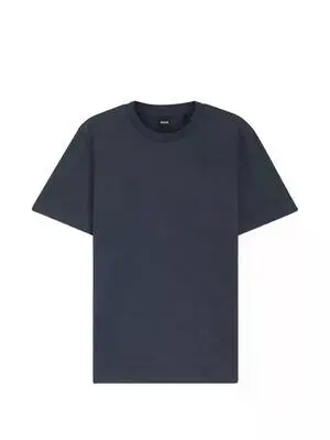 BOSS Bubble-structure T-shirt In Cotton - Blue