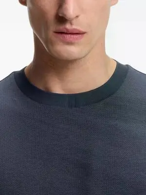 BOSS Bubble-structure T-shirt In Cotton - Blue