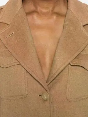 Max Mara Button-fastening Jacket With Flap Pockets