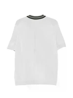 LOW BRAND Zigzag Collar Polo Shirt - Grey