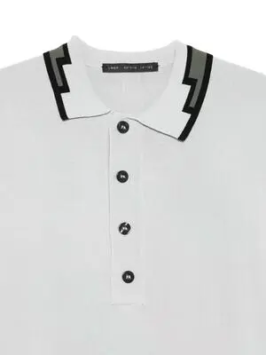 LOW BRAND Zigzag Collar Polo Shirt - Grey