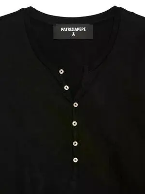 Patrizia Pepe Buttoned T-shirt - Black