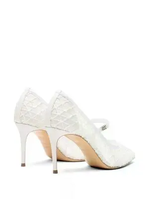 Casadei Julia Mesh Heeled Pumps - White