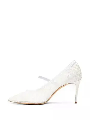 Casadei Julia Mesh Heeled Pumps - White