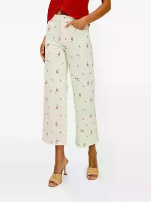 Rails Floral-print Cropped Trousers - Neutrals