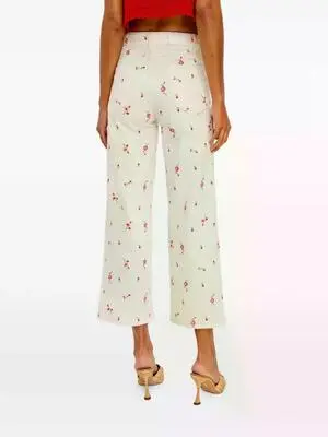 Rails Floral-print Cropped Trousers - Neutrals