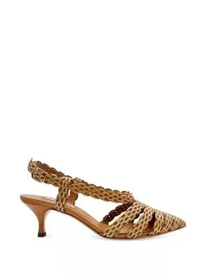 Casadei Julia Avenida Woven Slingback Sandals
