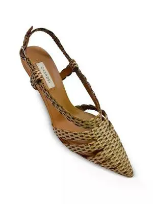 Casadei Julia Avenida Woven Slingback Sandals