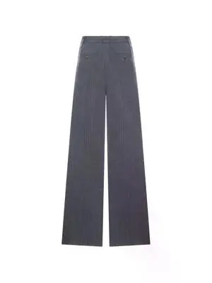 LARDINI Pinstripe Belt Trousers