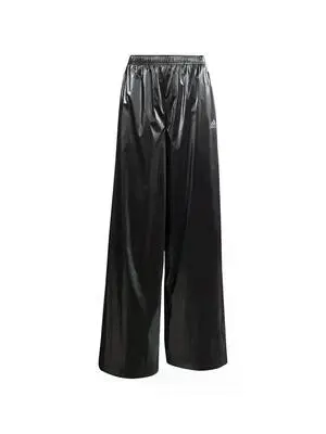 Adidas Logo Wide-leg Tracksuit Bottoms - Grey