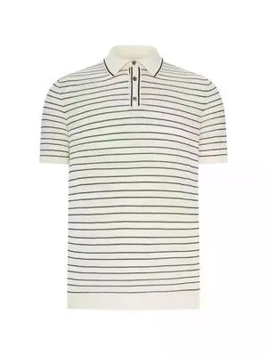 ROBERTO COLLINA Striped Knitted Polo Shirt