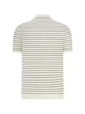 ROBERTO COLLINA Striped Knitted Polo Shirt