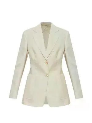 Max Mara Two-button Jacket With Patch Pockets - Neutrals