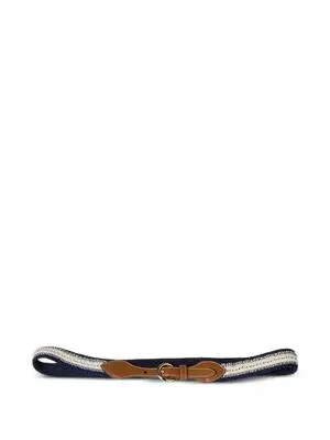 Miu Miu Leather And Cotton Crochet Belt - Blue