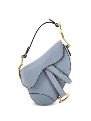 Dior Saddle Handbag Leather Micro Satchel - Blue