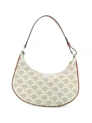 Celine Ava Bag Triomphe Coated Canvas Hobo Bag Neutrals