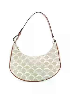 Celine Ava Bag Triomphe Coated Canvas Hobo Bag - Neutrals
