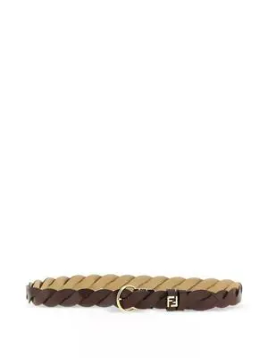 Fendi Ff Reversible Braided Loop Belt - Brown