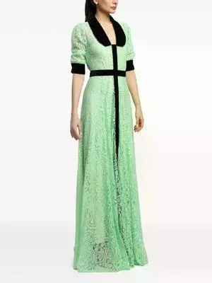 MIAU BY CLARA ROTESCU Bergamot Lace Maxi Dress
