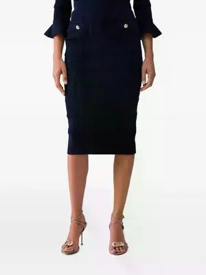 Liu Jo Knit Midi Skirt With Gold-tone Buttons