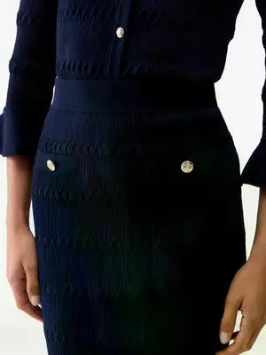 Liu Jo Knit Midi Skirt With Gold-tone Buttons