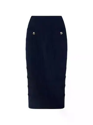 Liu Jo Knit Midi Skirt With Gold-tone Buttons