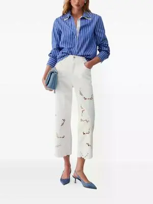 Liu Jo Striped Shirt With Jeweled Embellishments