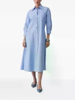 Liu Jo Belted Shirt Dress With Three-quarter Sleeves