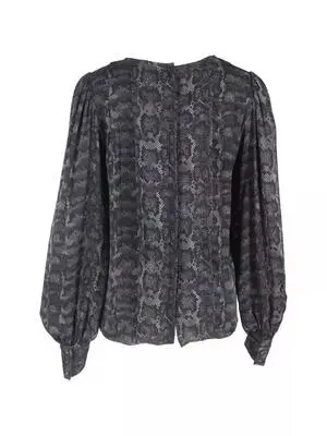 ANINE BING Renee Python-print Balloon-sleeve Top
