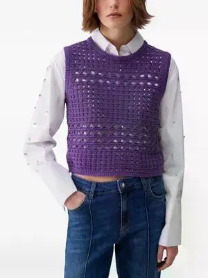 Liu Jo Crochet Round-neck Jumper - Purple