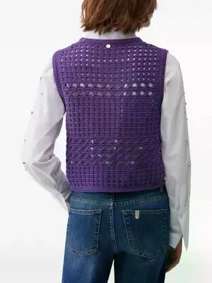 Liu Jo Crochet Round-neck Jumper - Purple
