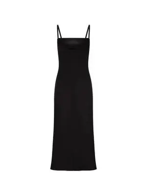 Max Mara Cady Draped Midi Dress - Black