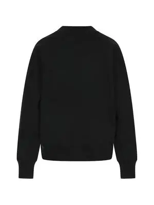 MSGM Embroidered Logo Crew-neck Sweatshirt - Black