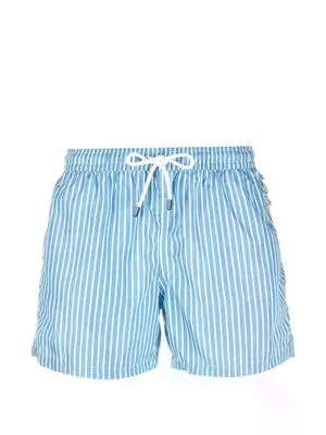 Fedeli Striped Swim Shorts - Blue