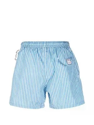 Fedeli Striped Swim Shorts - Blue
