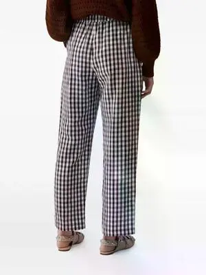 Liu Jo Gingham Checkered Trousers - Brown