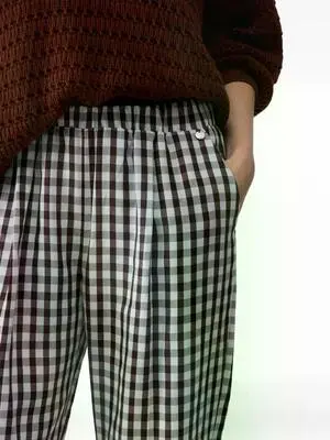 Liu Jo Gingham Checkered Trousers - Brown