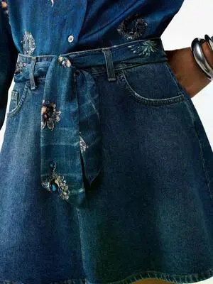 Liu Jo Flared Denim Mini Skirt