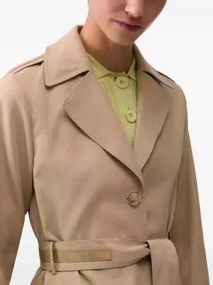 Liu Jo Long Trench Coat With Belt - Neutrals