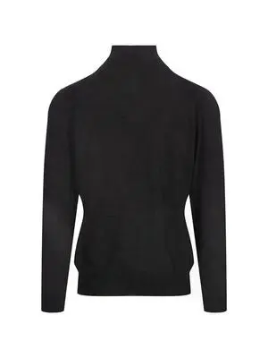 Fedeli High-neck Zip Sweater - Grey