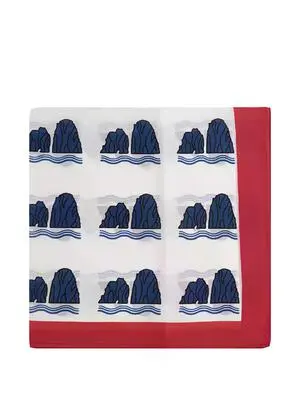 OTTOTREDICI Patterned Pocket Square - White